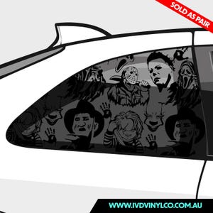 Horror Pattern Quarter Window Decal – Custom Vinyl Car Sticker for ...