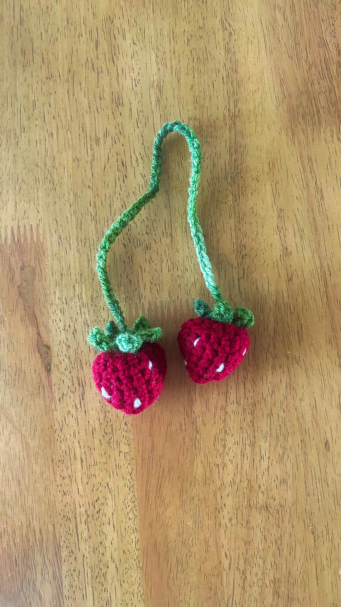 Handmade Crochet Strawberry Car Hanger, Cute Car Charm, Strawberry ...