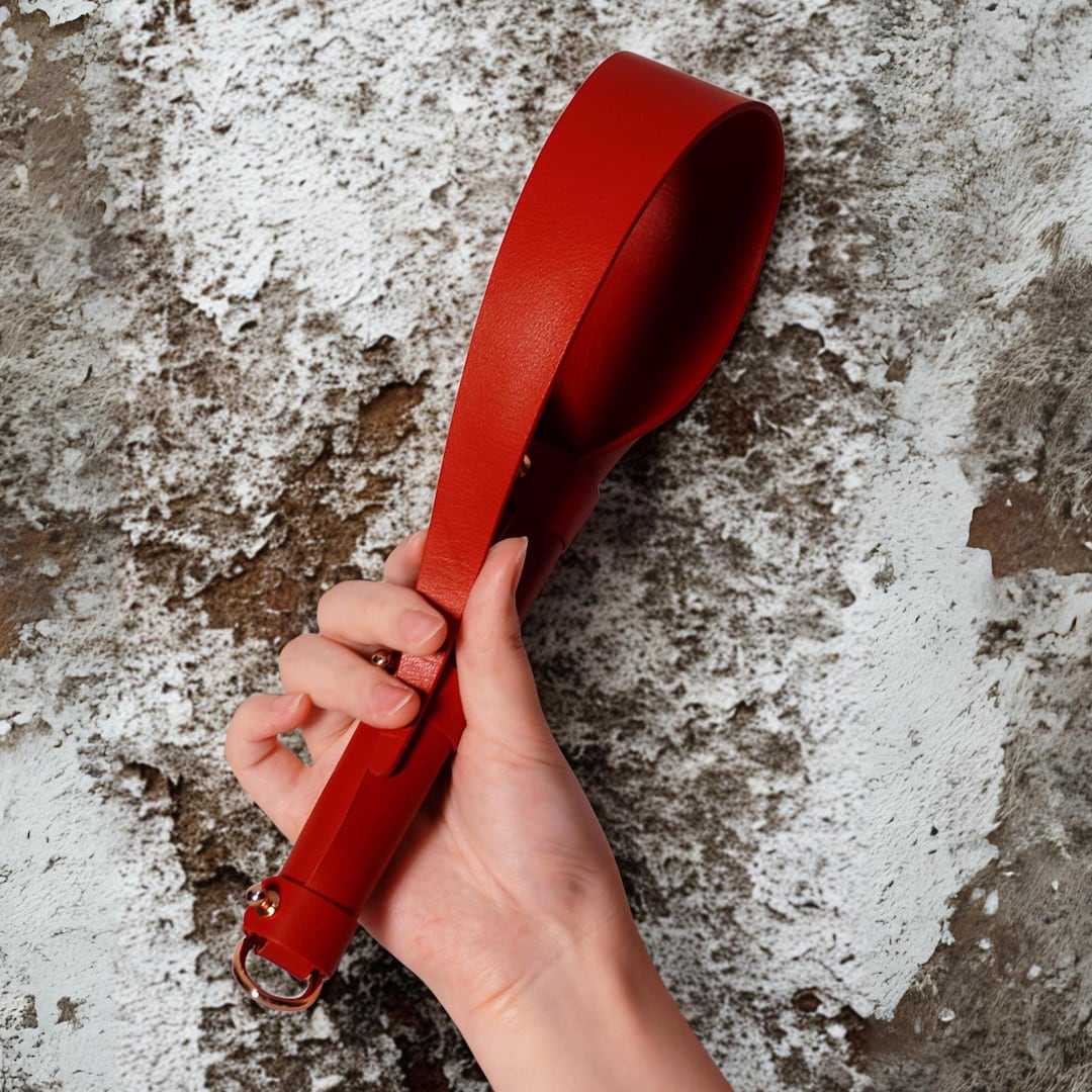 Handmade Full Grain Red Leather Spanking Paddle – BDSM Discipline - Etsy