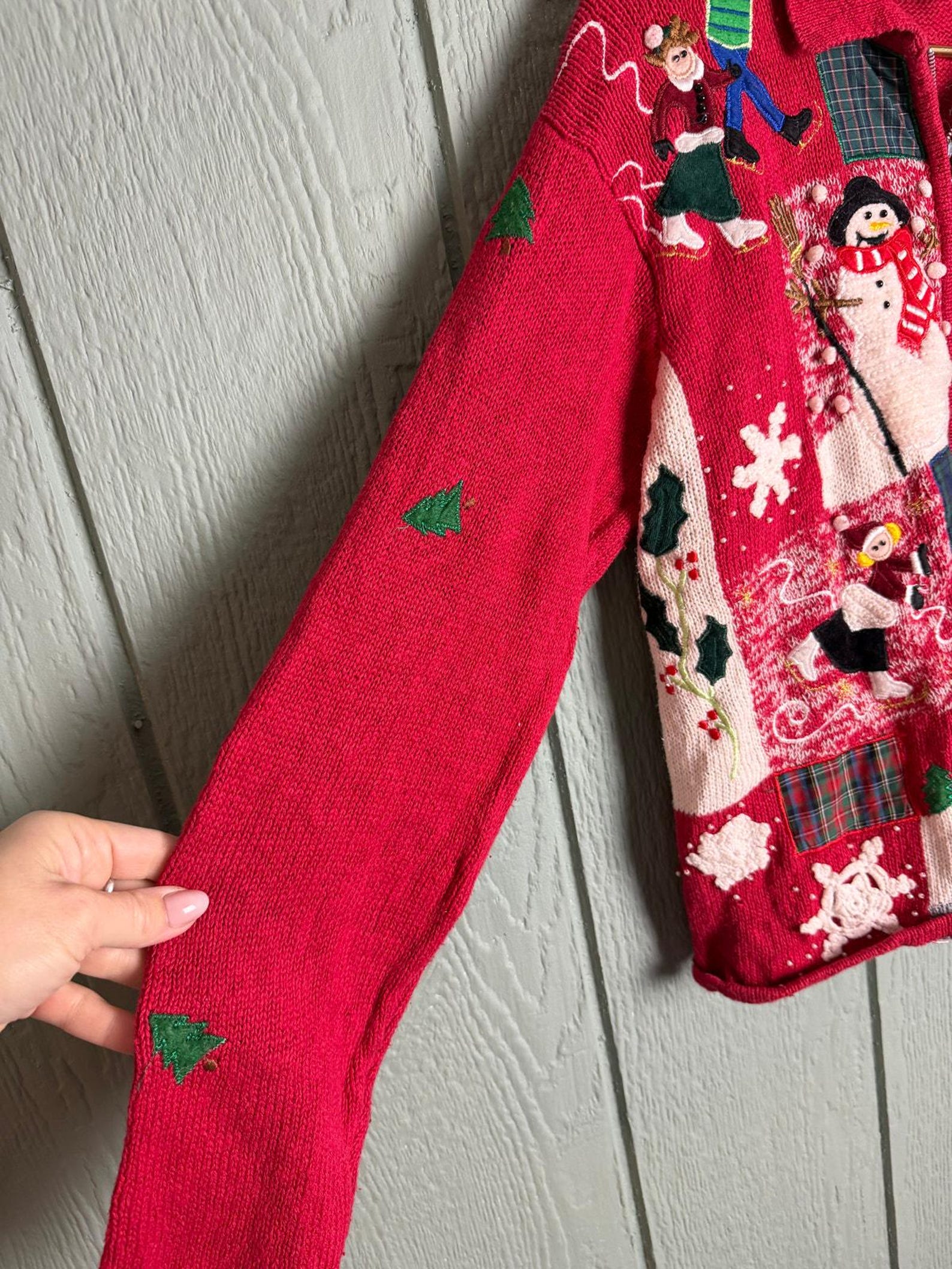 Vintage Christmas Sweater Jacket – P/L – Multi-patch Snowmen Ice ...