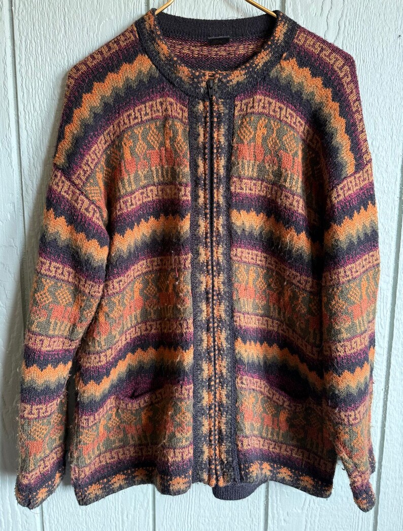 Vintage Artesania Los Incas 100% Alpaca Zipped Sweater - Etsy