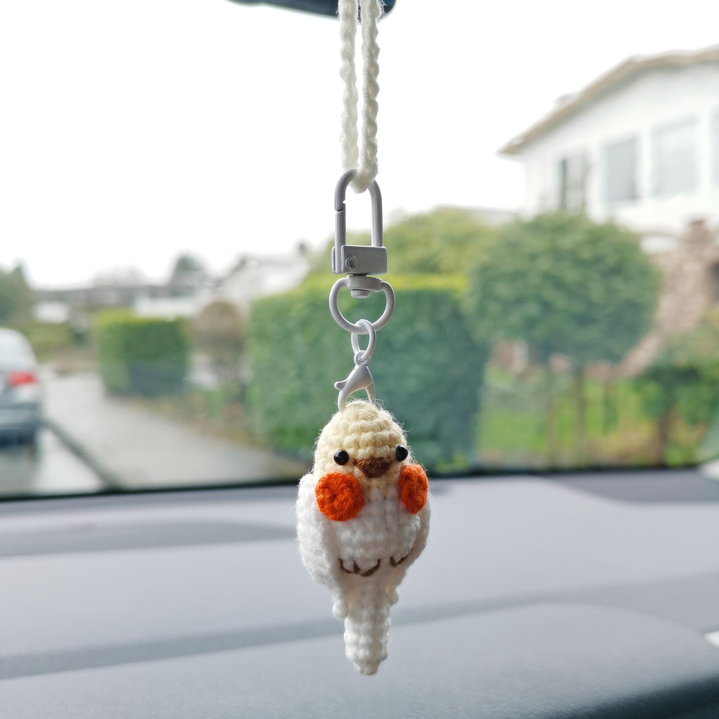 Crochet Parrot Keychain | Handmade Bird Plush | Car Mirror Hanging ...