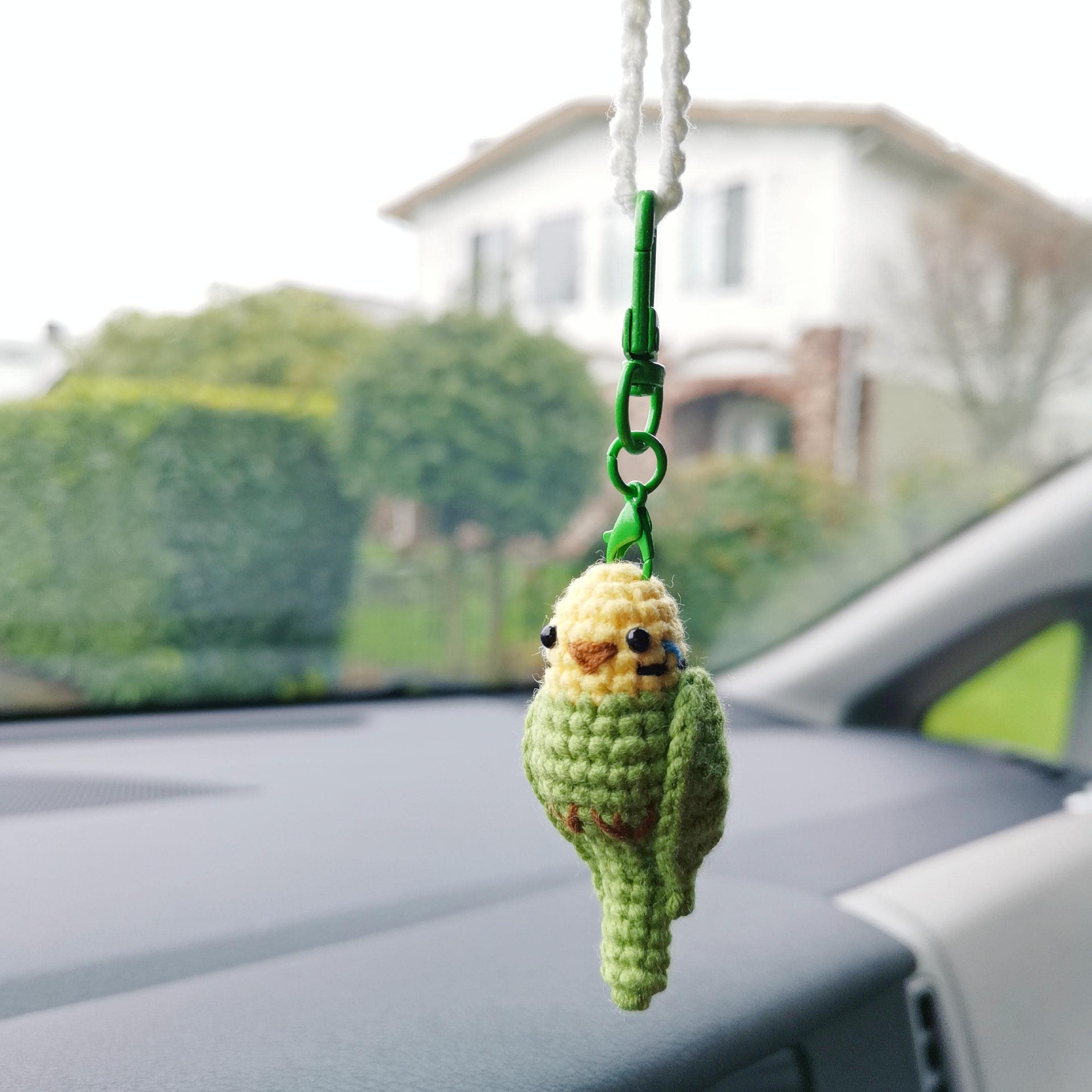 Crochet Parrot Keychain | Handmade Bird Plush | Car Mirror Hanging ...