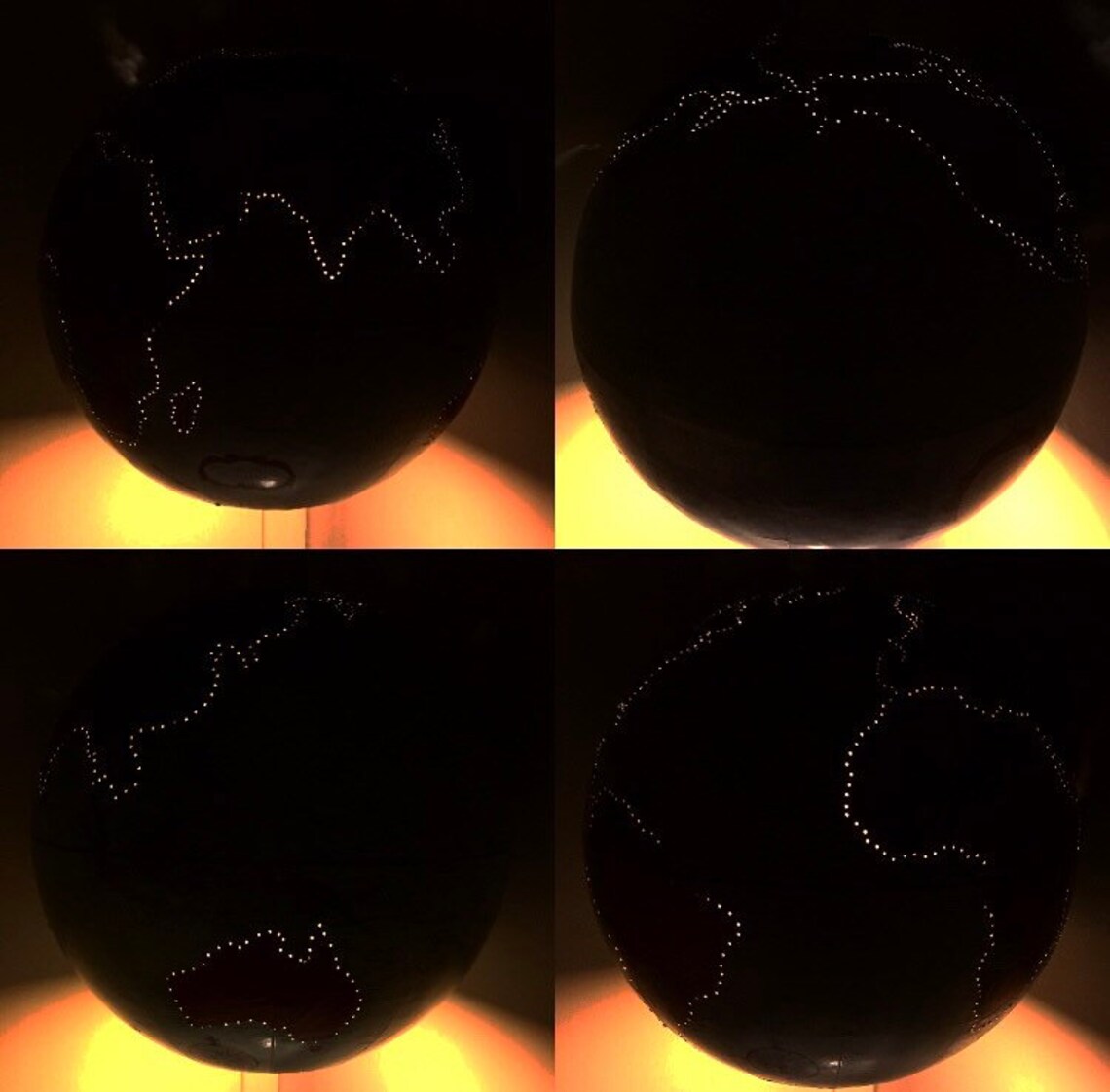 Globe Lamp – Hand Drilled Hanging Globe Light – Vintage Map Lamp ...