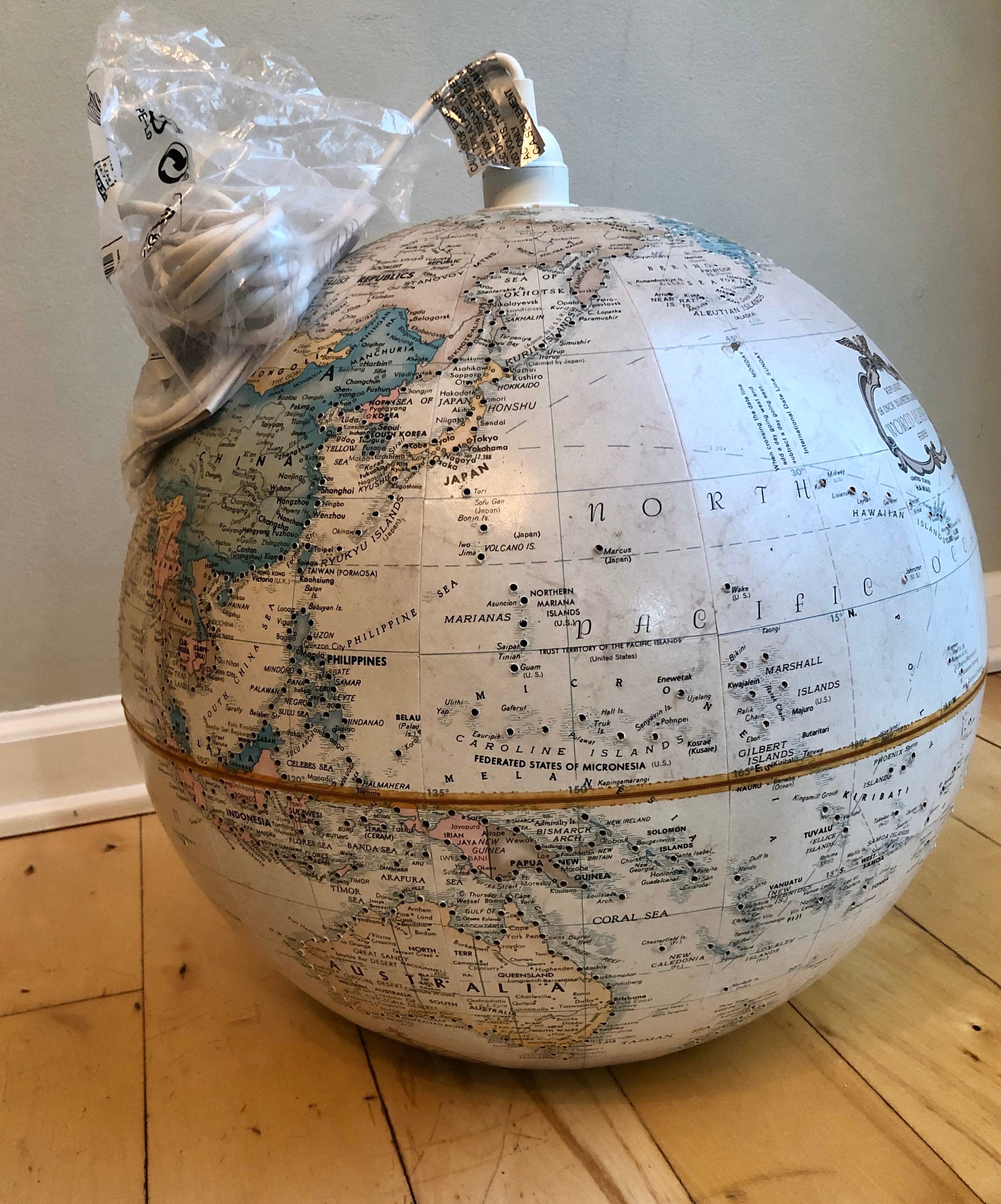 World Globe Map Pendant Lamp Light Lampshade Travel Nursery Décor ...
