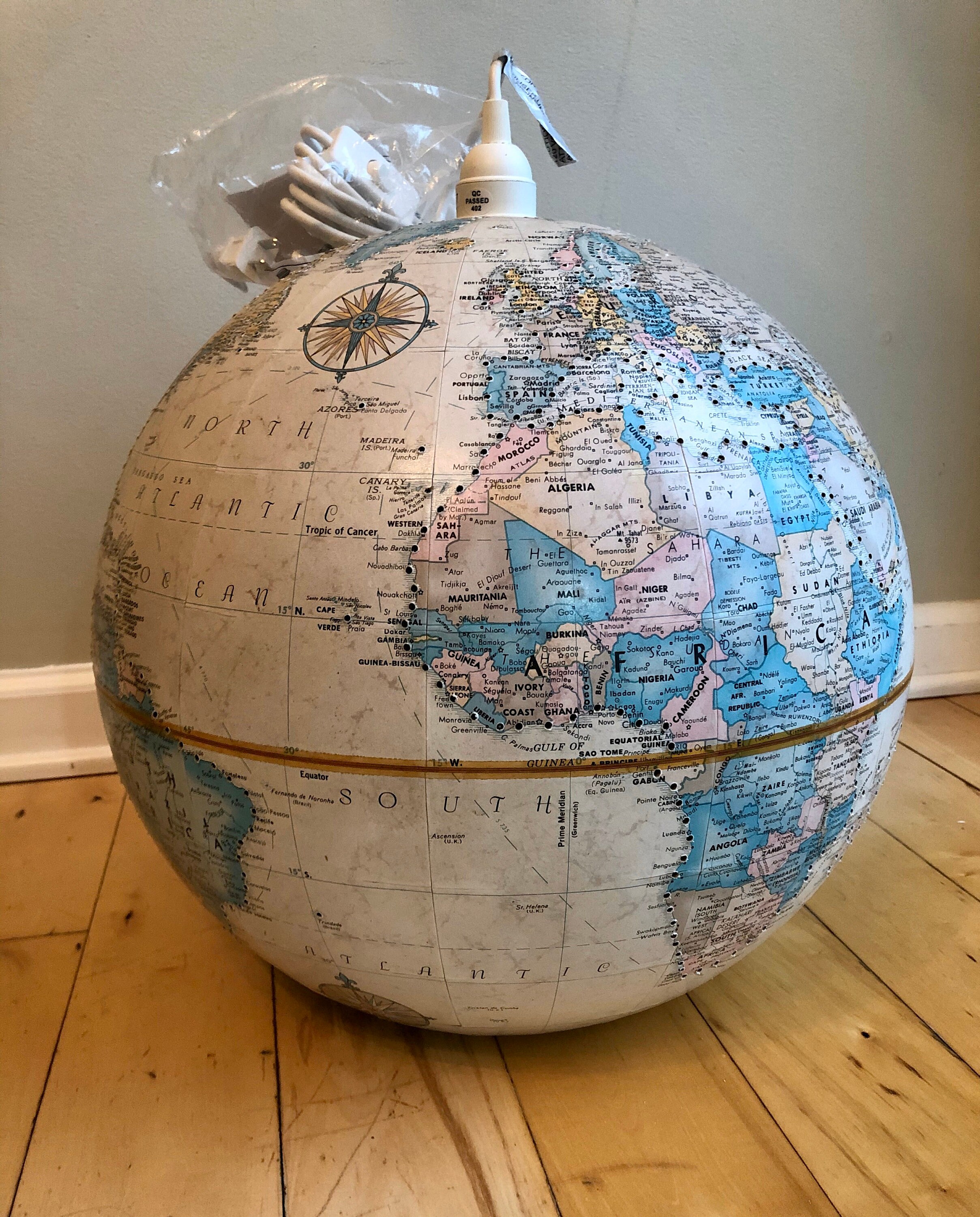 World Globe Map Pendant Lamp Light Lampshade Travel Nursery Décor ...