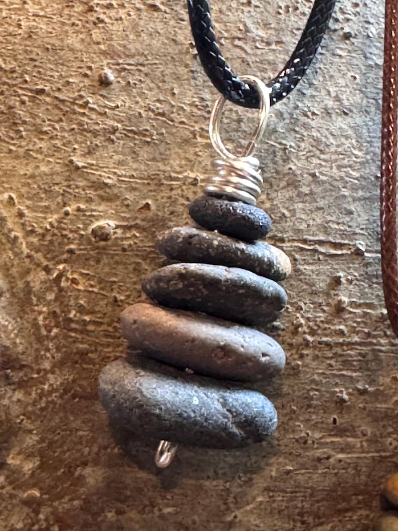ONE (chosen by Me) Stacked Rock Carin Stone Pendant Necklace - Etsy