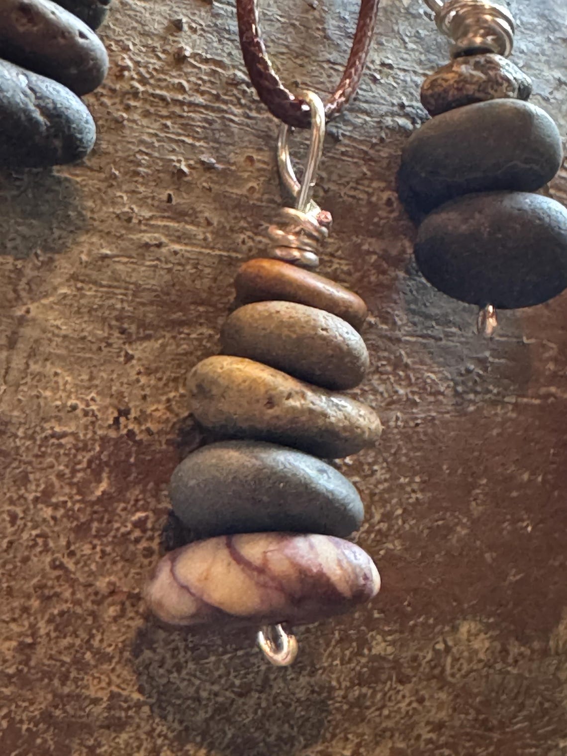 ONE (chosen by Me) Stacked Rock Carin Stone Pendant Necklace - Etsy