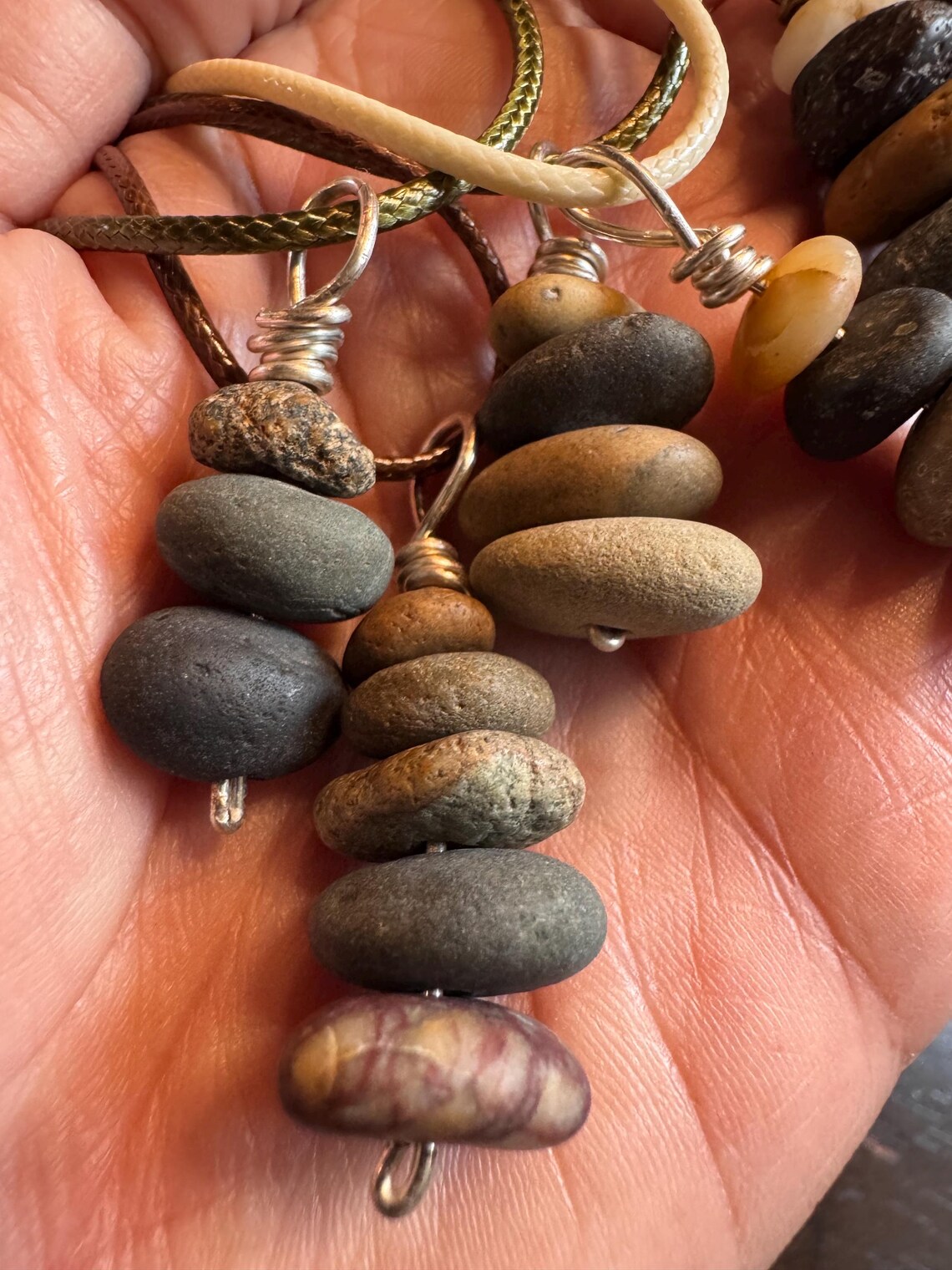 ONE (chosen by Me) Stacked Rock Carin Stone Pendant Necklace - Etsy