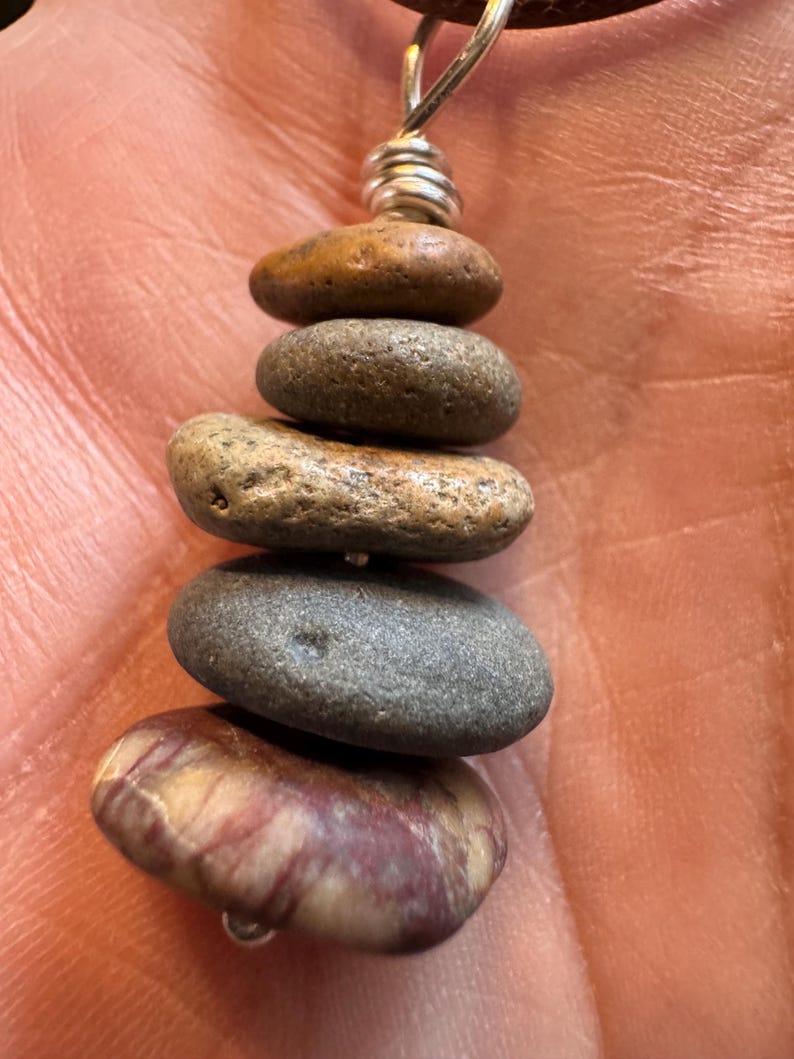 ONE (chosen by Me) Stacked Rock Carin Stone Pendant Necklace - Etsy