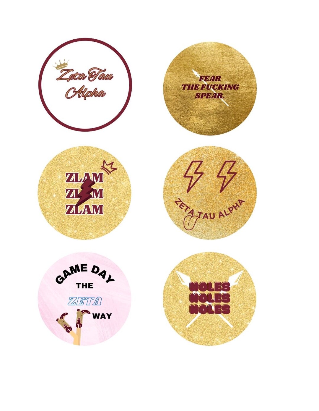 FSU Zeta Tau Alpha Game Day Buttons - Etsy