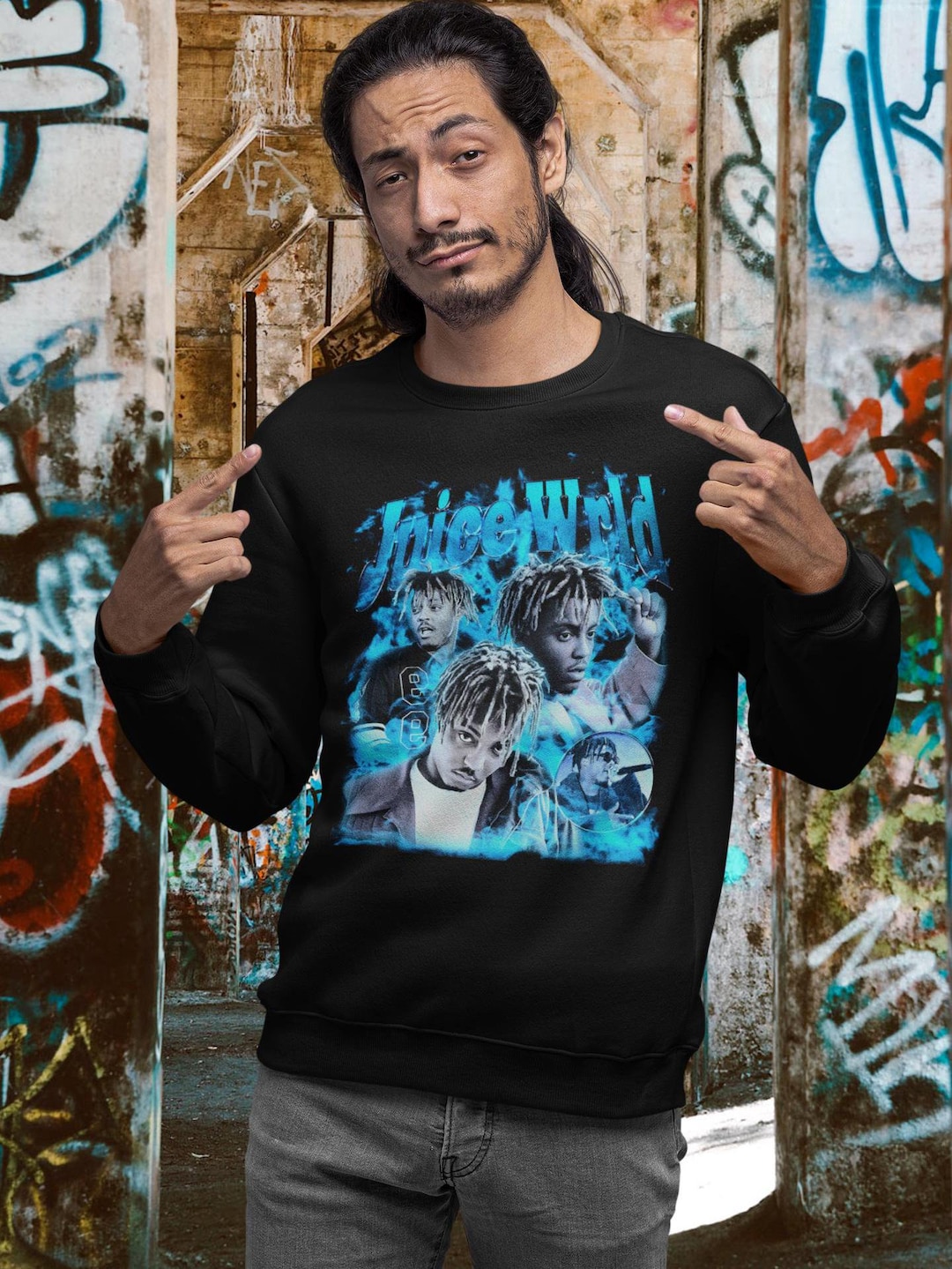 Juice Wrld Vintage Retro Crewneck - Juice Wrld Sweatshirt Gift for Him ...
