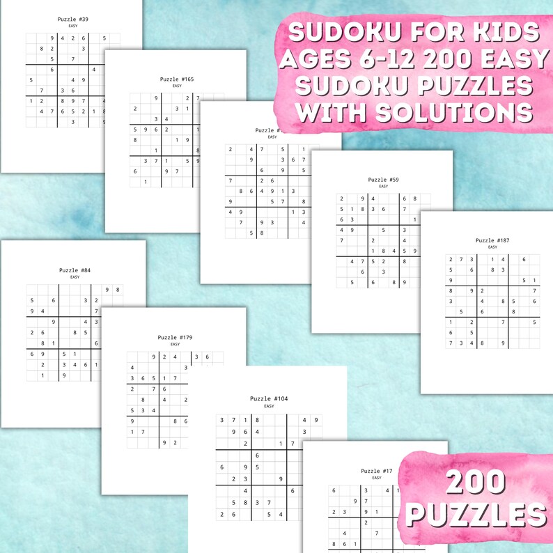 Sudoku for Kids Ages 6-12 Vol 2: 200 Easy Puzzles W/ Instructions ...