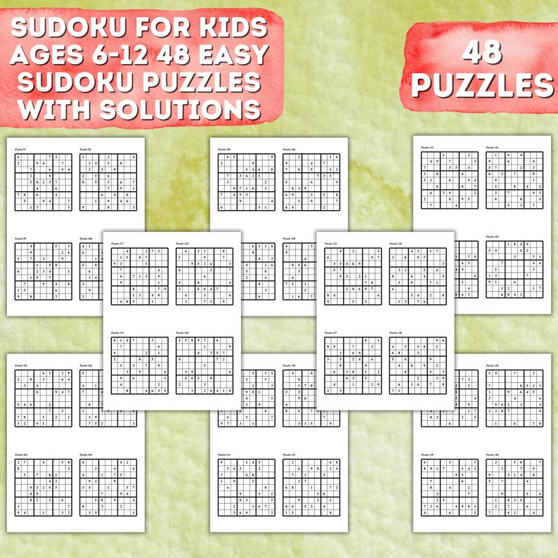 Sudoku for Kids Ages 6-12, Vol 4 - Part 3: 48 Easy Puzzles W ...