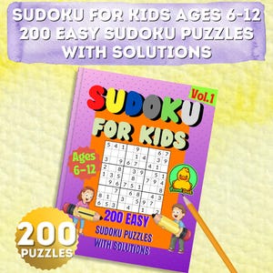 Sudoku for Kids Ages 6-12 Vol 1: 200 Easy Puzzles W/ Instructions ...