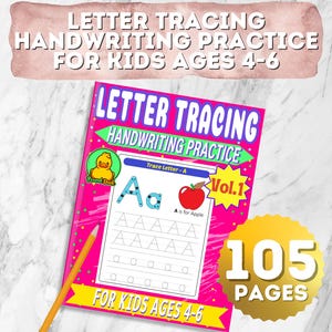 Letter Tracing Handwriting Practice for Kids Ages 4-6 105 Fun ...