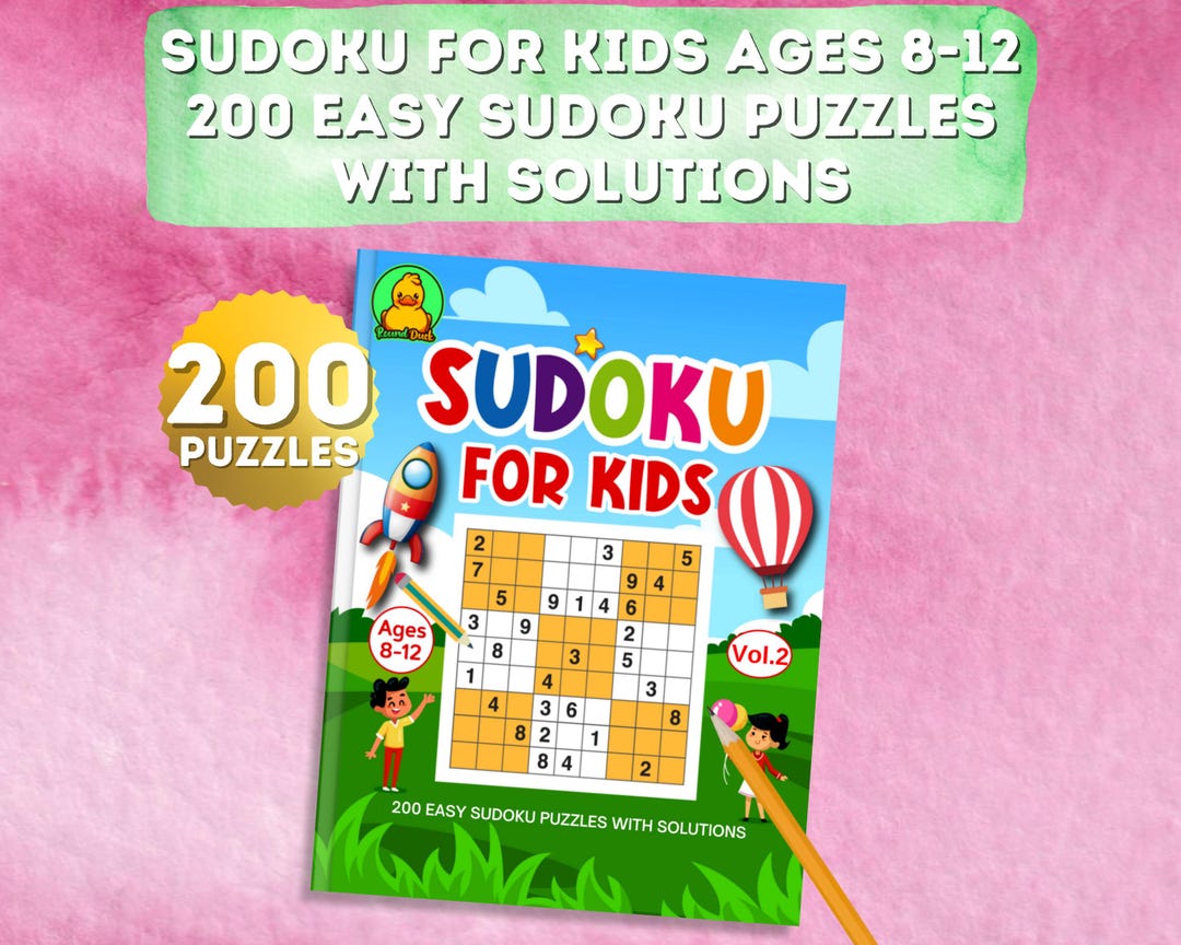 Sudoku for Kids Ages 8-12 Vol 2, 200 Easy Puzzles W/ Instructions ...