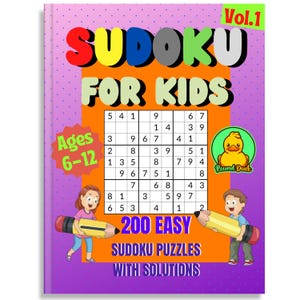 Sudoku for Kids Ages 6-12 Vol 1: 200 Easy Puzzles W/ Instructions ...