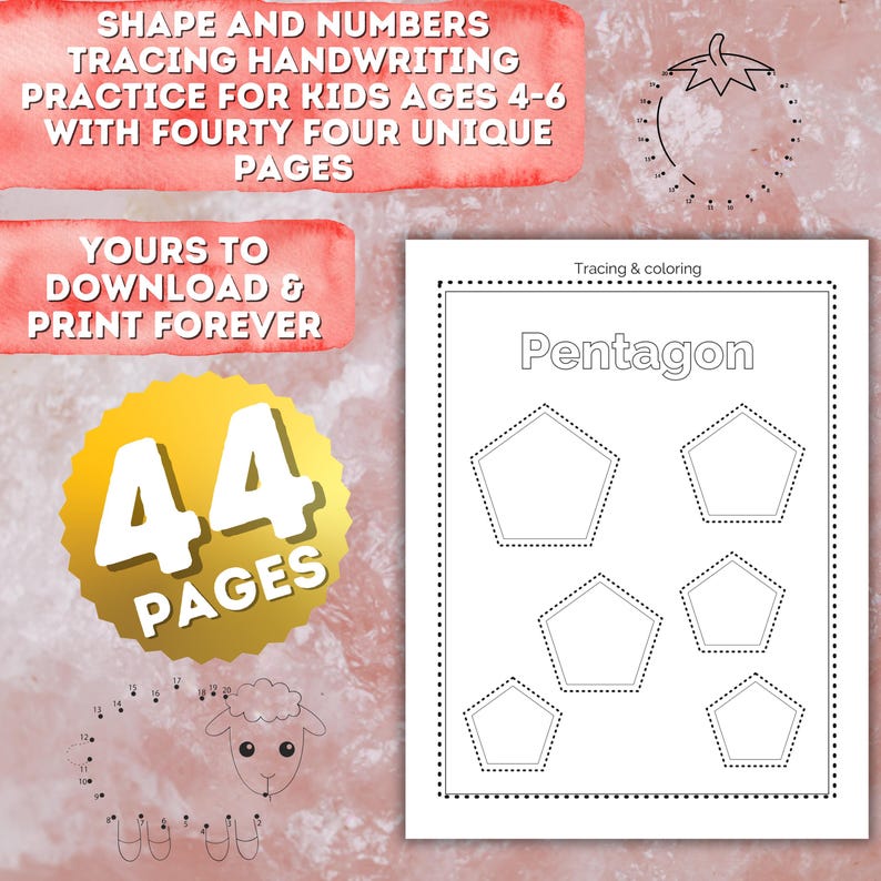 Shapes & Numbers Tracing Practice for Kids Ages 4-6 Part 1, Teaches ...