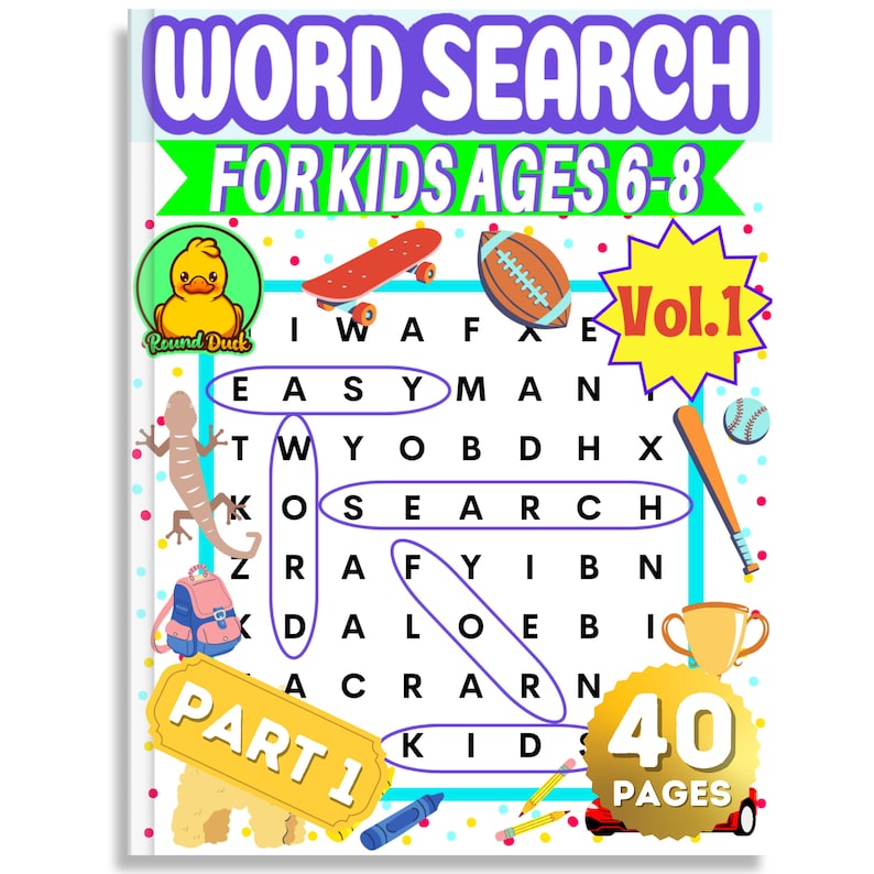 Word Search for Kids Ages 6-8, Vol 1 - Part 1: 40 Fun Puzzles | Digital ...