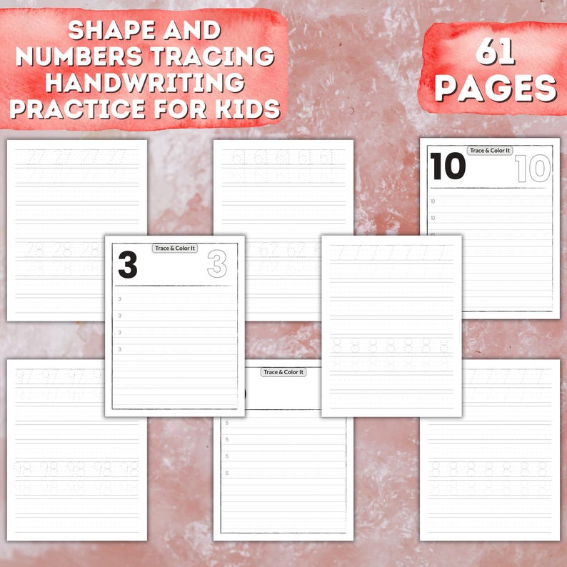 Shapes & Numbers Tracing Practice for Kids Ages 4-6 Part 2, Teaches ...