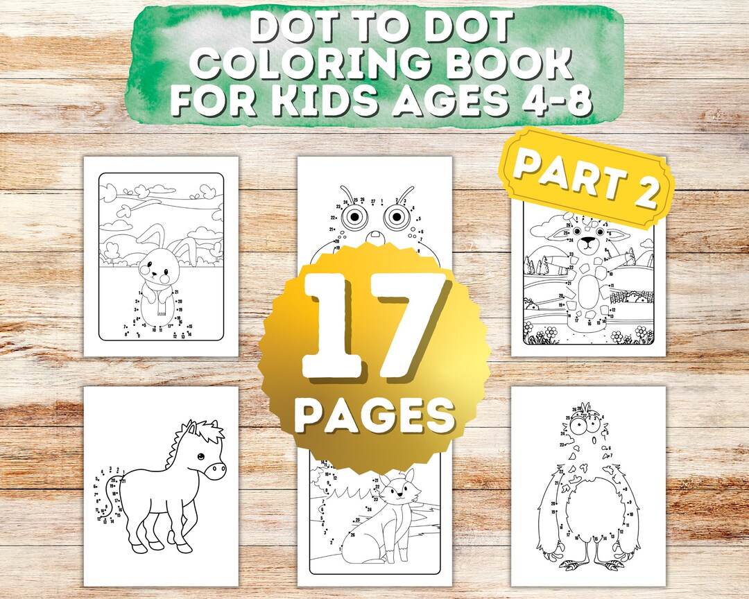 Dot to Dot Coloring Book for Kids Part 2, 17 Fun & Educational Puzzles ...