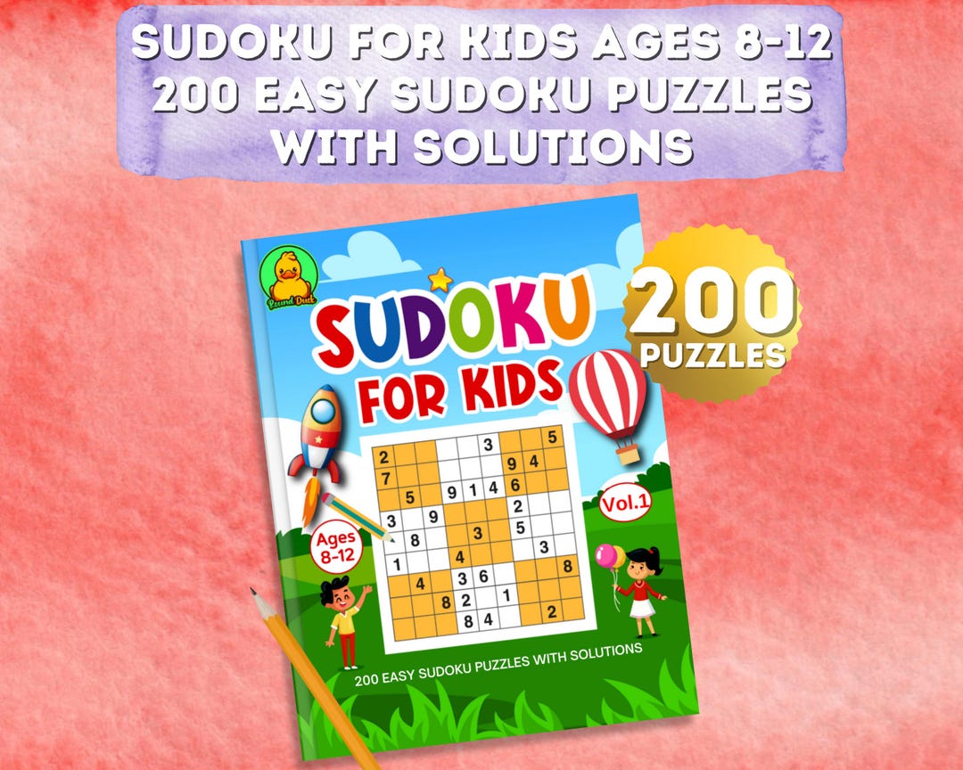 Sudoku for Kids Ages 8-12 Vol 1, 200 Easy Puzzles W/ Instructions ...