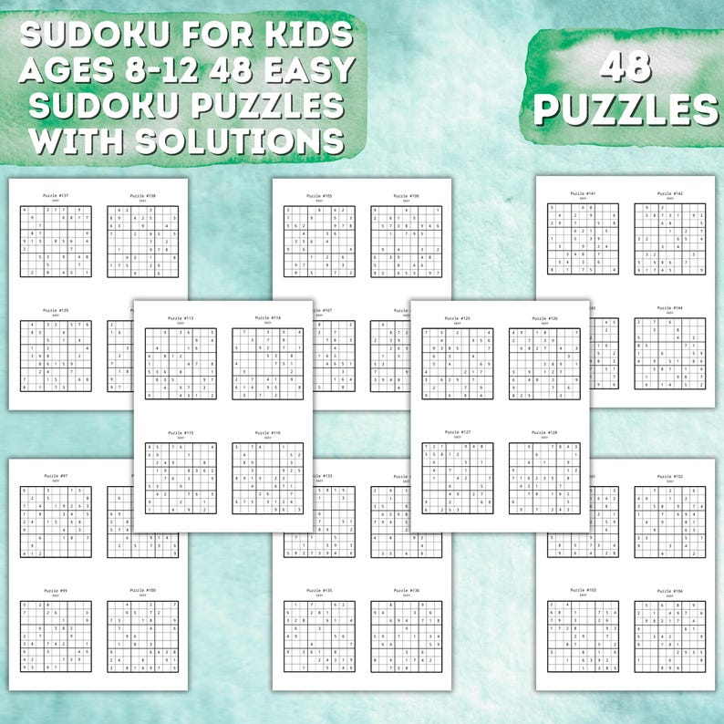 Sudoku for Kids Ages 8-12, Vol 3 - Part 3: 48 Easy Puzzles With ...