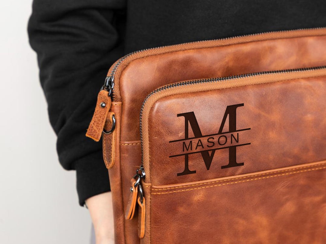 Personalized Leather Laptop Bag, 14 Inch / 16 Inch MacBook Case, Custom ...