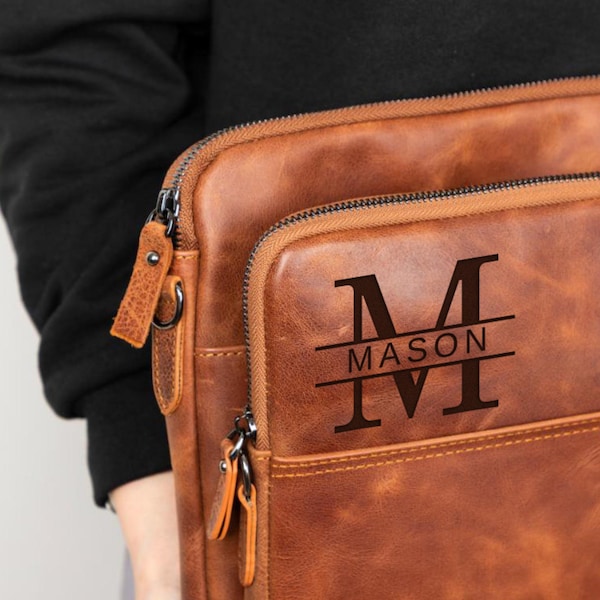 Leather Laptop Bag'' - Etsy