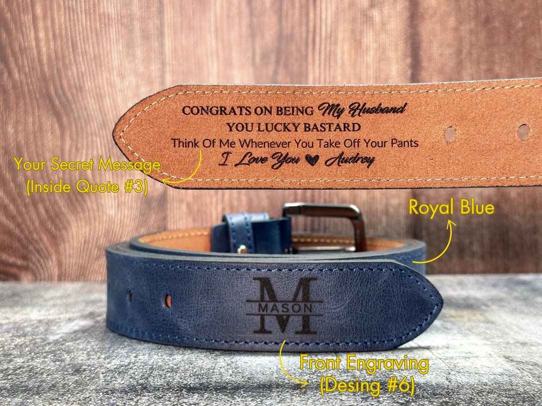 Custom Engraved Leather Belt for Men, Personalized Leather Belt ...