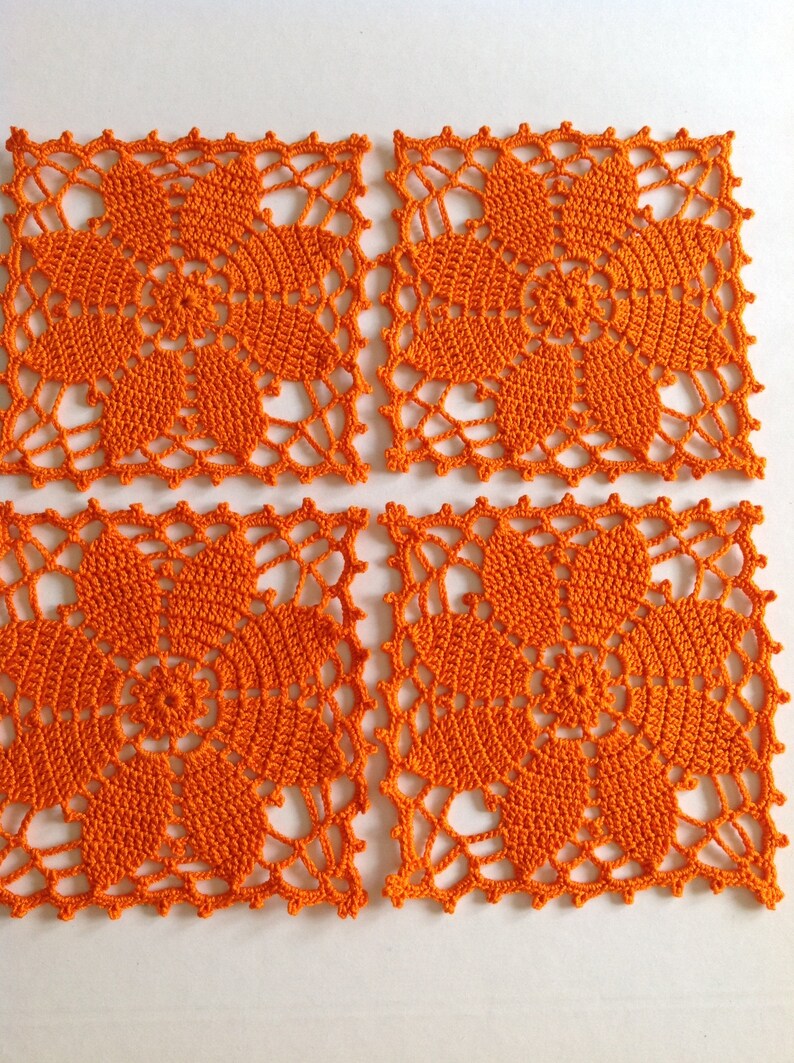 Orange Coaster/set of Fours - Etsy