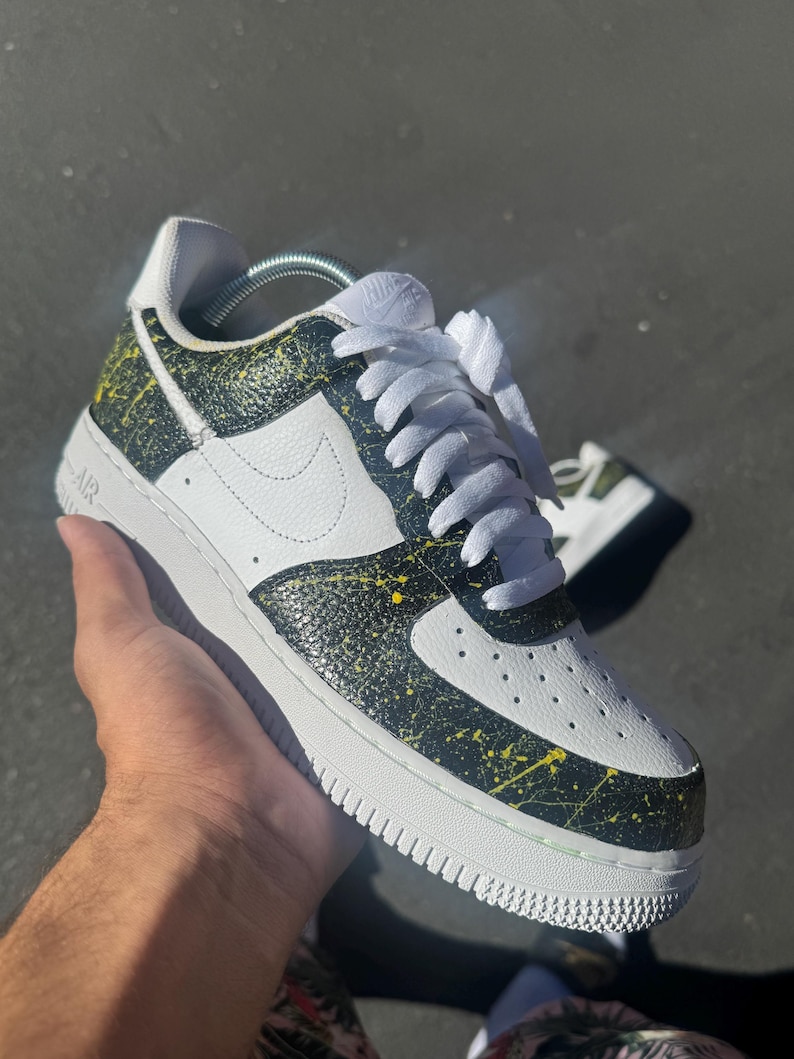 Custom Air Force 1 Yellow Splats Custom - Etsy