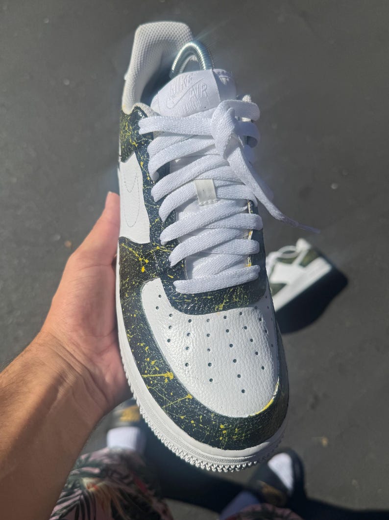 Custom Air Force 1 Yellow Splats Custom - Etsy