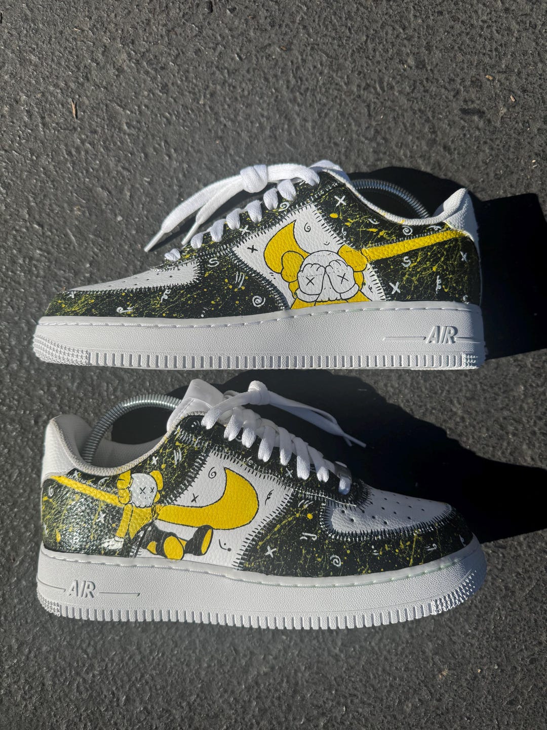 Custom Air Force 1 Hand Painted Unique Shoes for Sneaker Lovers Kaws ...