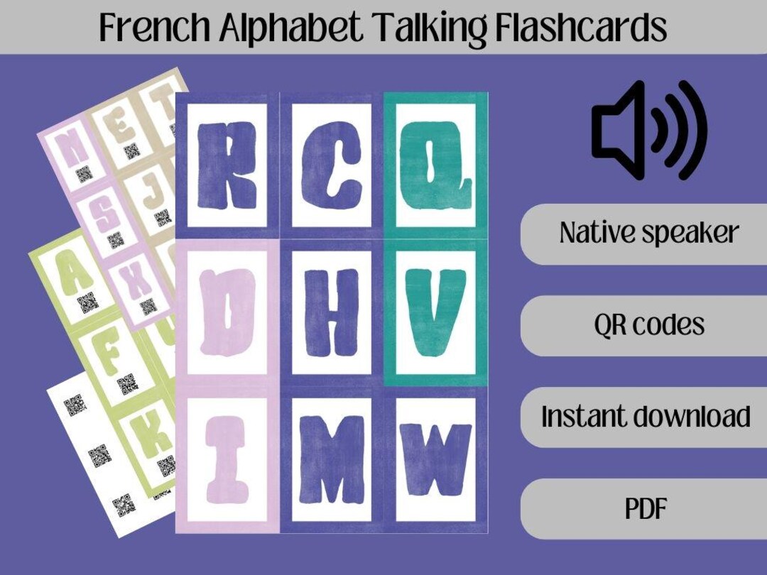 French Alphabet Talking Flashcards Audios QR Codes Teacher Resource ...