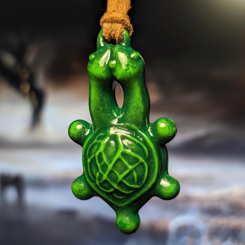 Painted Turtle Pendant - Etsy