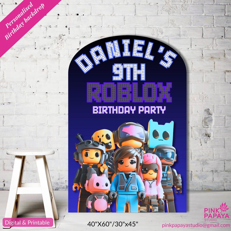 Custom Roblox Birthday Welcome Sign: Editable Party Poster (digital ...