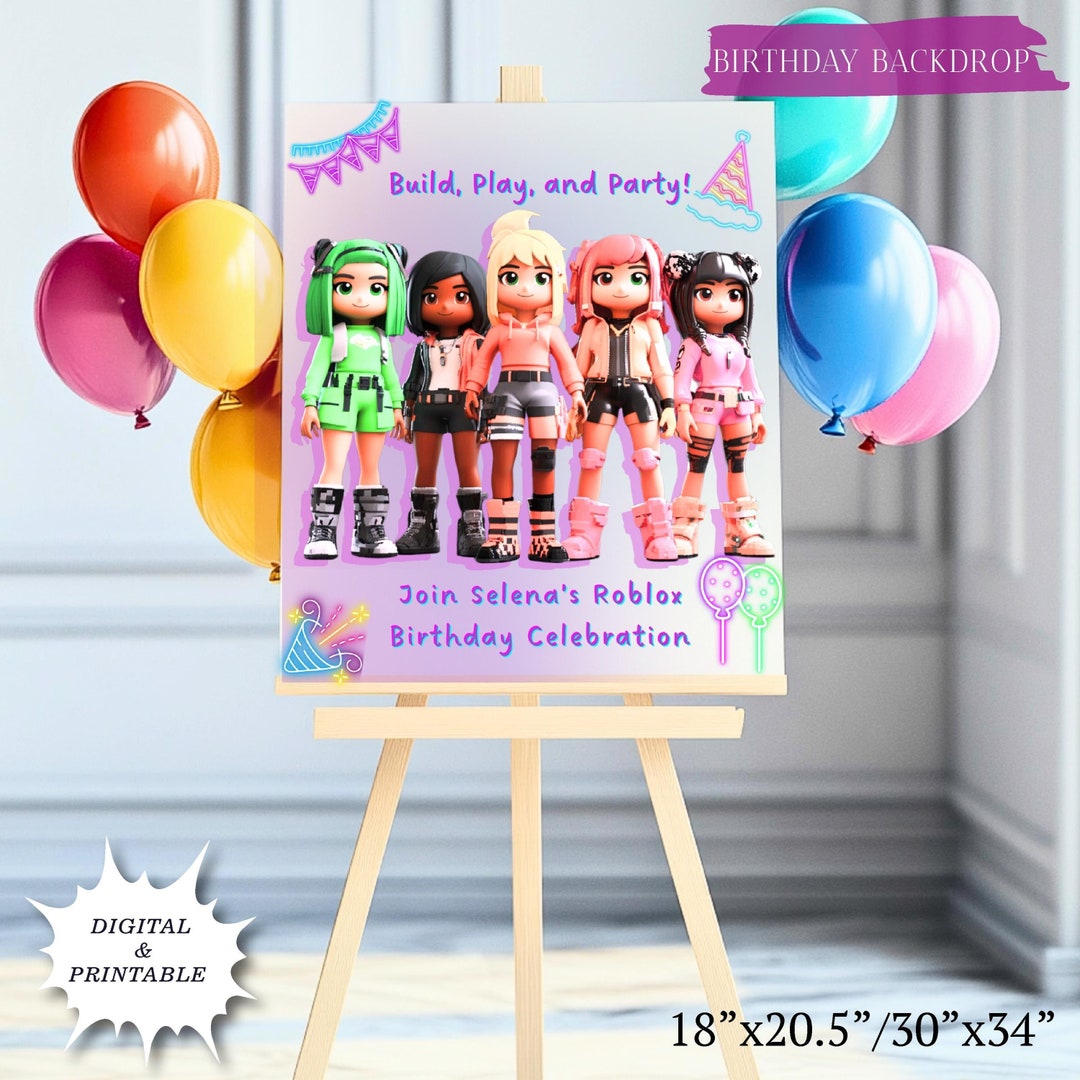 Roblox - Customized Birthday Poster, Roblox -party Welcome Sign,roblox ...
