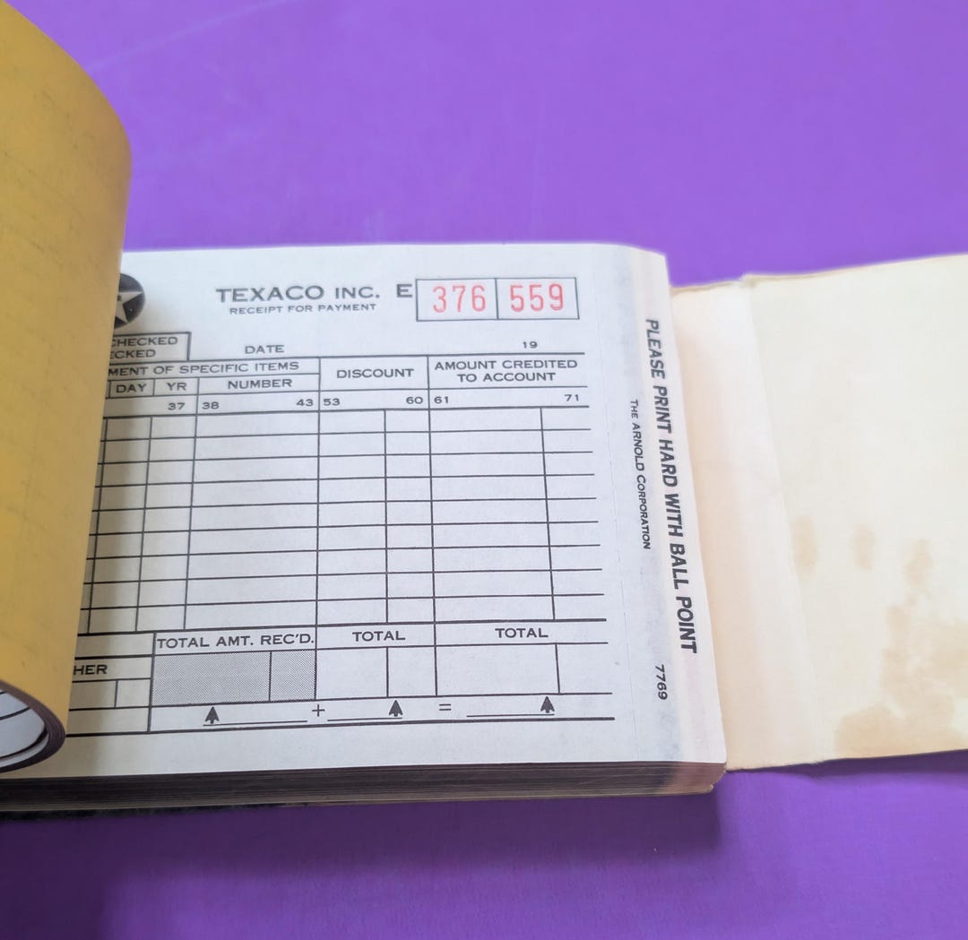 Vintage 1984 Texaco Receipt Book – NOS Ephemera for Junk Journals - Etsy
