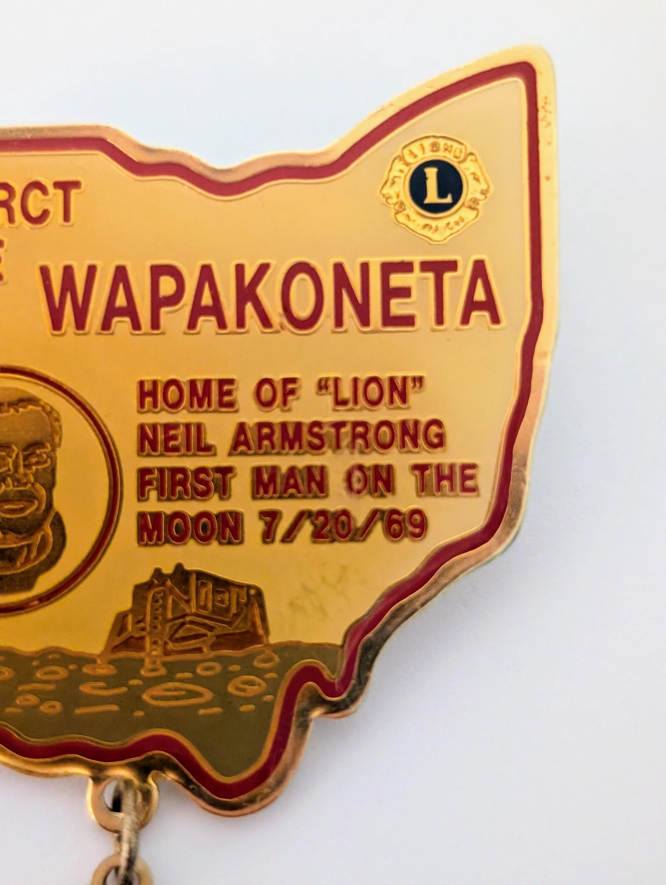 Rare Vintage Neil Armstrong Lions Club Pin – District 13E Tribute Badge ...