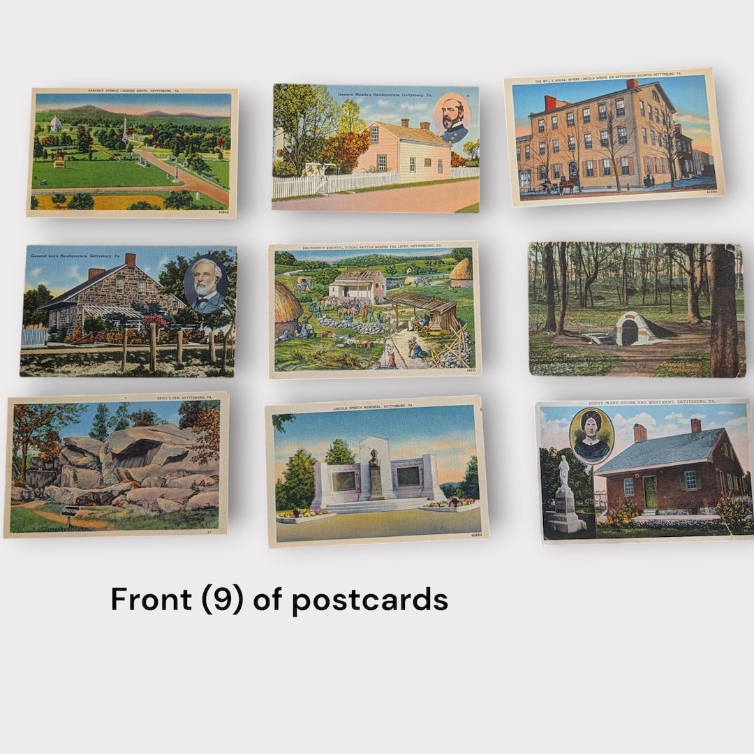 Lot of 14 Vintage Gettysburg Postcard Set: 1900s Antique Pennsylvania ...