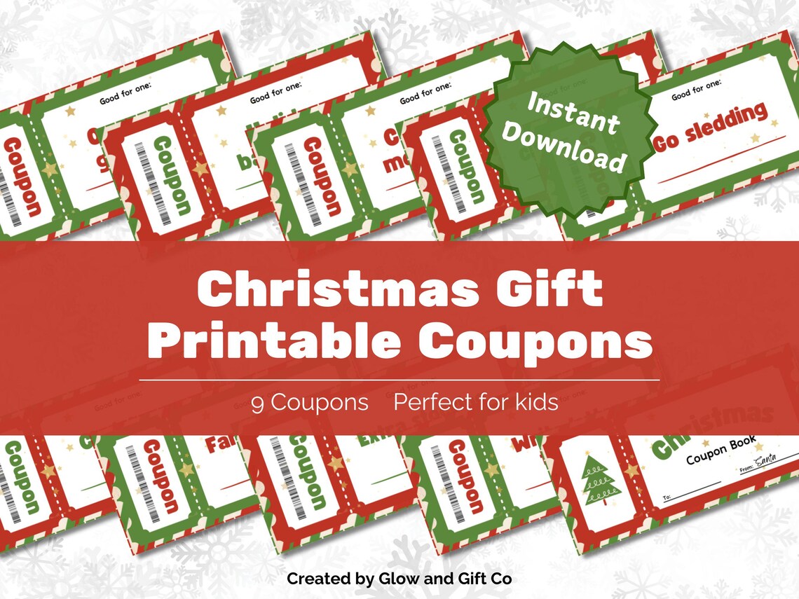 Christmas Coupons, Printable Christmas Coupons Book, Last Minute Gift ...