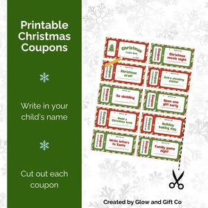 Christmas Coupons, Printable Christmas Coupons Book, Last Minute Gift ...