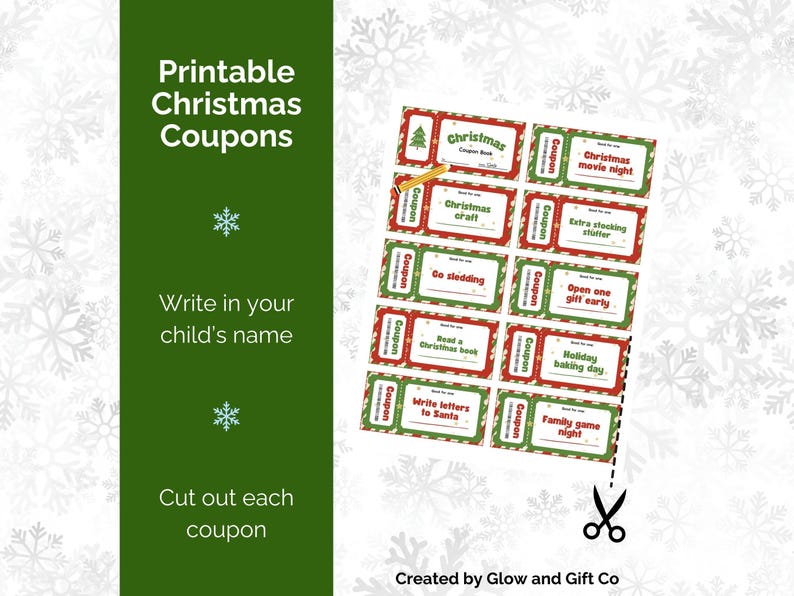 Christmas Coupons, Printable Christmas Coupons Book, Last Minute Gift ...