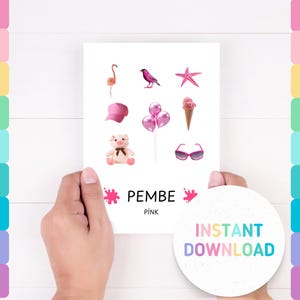 Turkish Colors Flashcards, Turkish Bilingual Flash Cards, English ...