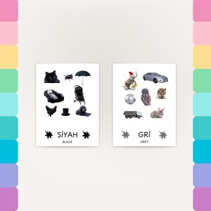 Turkish Colors Flashcards, Turkish Bilingual Flash Cards, English ...