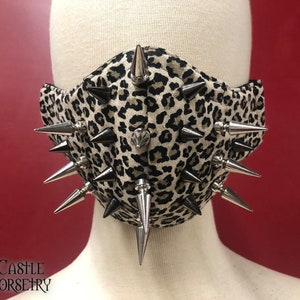 Leopard Spiked 'Face Mace' Mask | Etsy