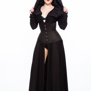 Black Silk Long Line Waist-training Corset - Etsy