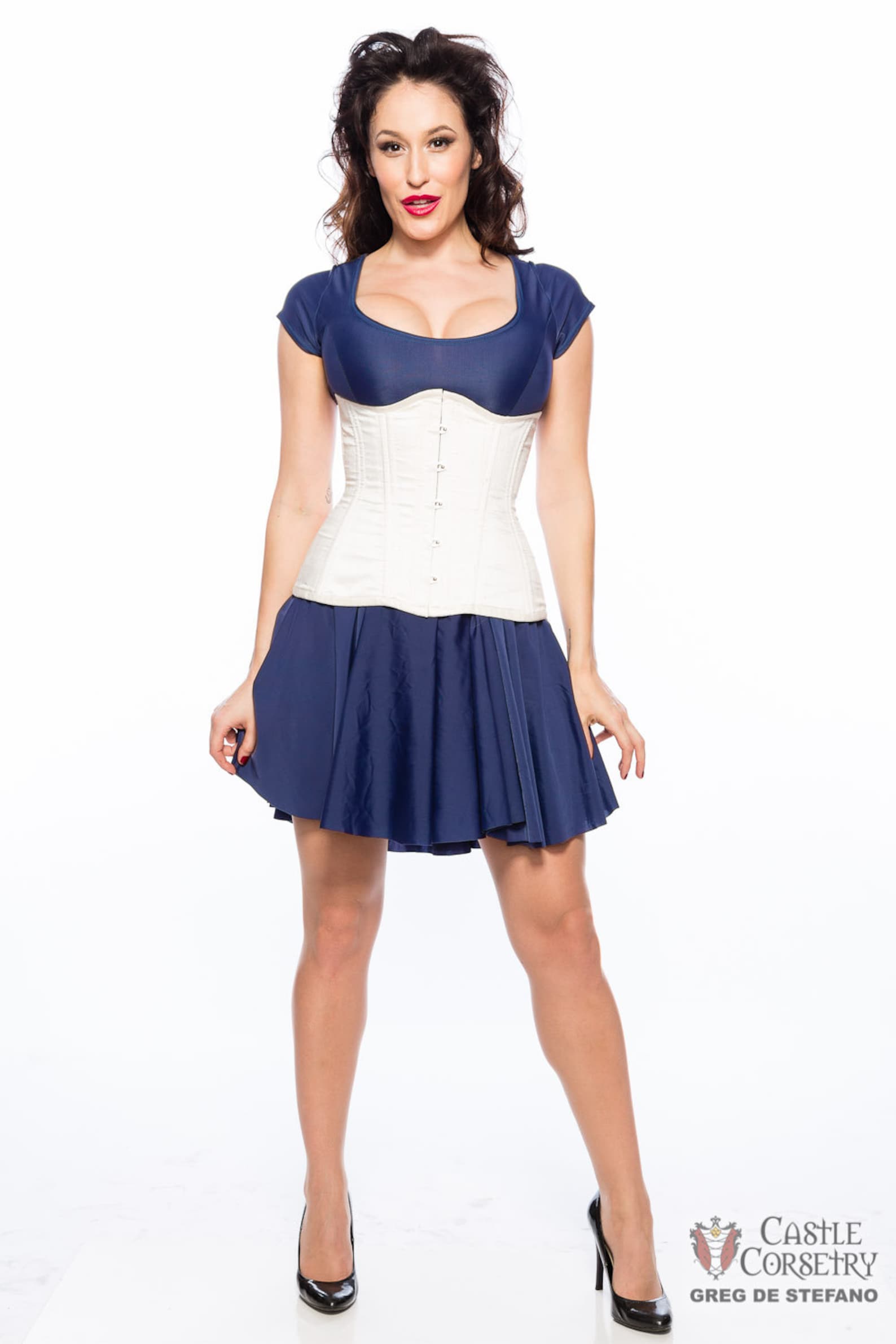 White Silk Long Line Waist-training Corset | Etsy